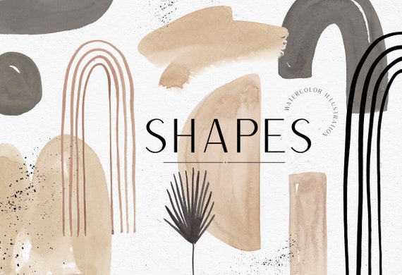 WATERCOLOR SHAPES BUNDLE / Vector and Png Bundle Hand Drawn - Etsy
