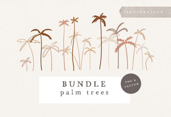 PALM TREE BUNDLE / Vector and Png Bundle Hand Drawn Sketches - Etsy