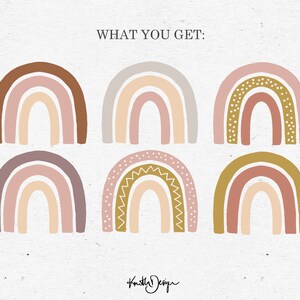 BUNDLE RAINBOW CLIPART / Hand Drawn Vector Rainbow Pink Png ...