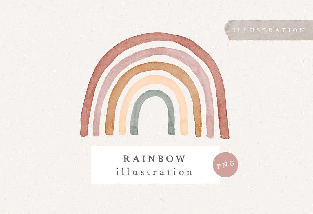 WATERCOLOR RAINBOW CLIPART / Hand Drawn Watercolor Rainbow Png ...