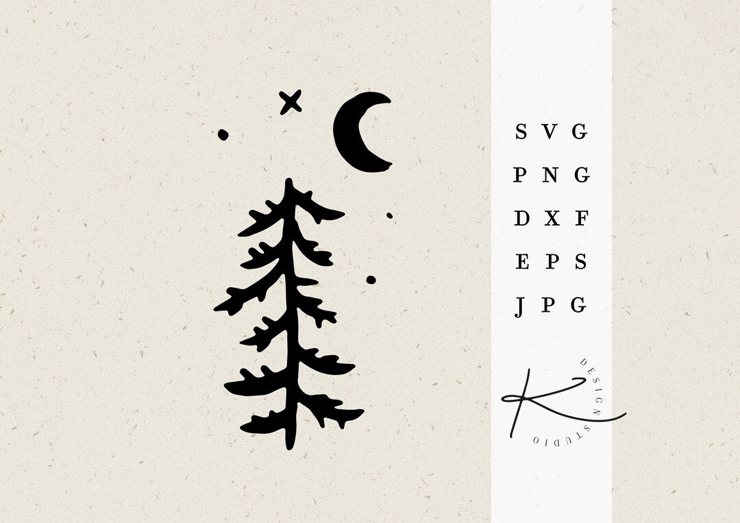 TREE MOON PLOTTER FILE / Svg Png Dxf Jpg Eps File Bundle for Plotter ...