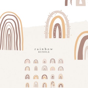 RAINBOW BUNDLE CLIPART / Hand Drawn Vector Rainbow Png Illustration ...