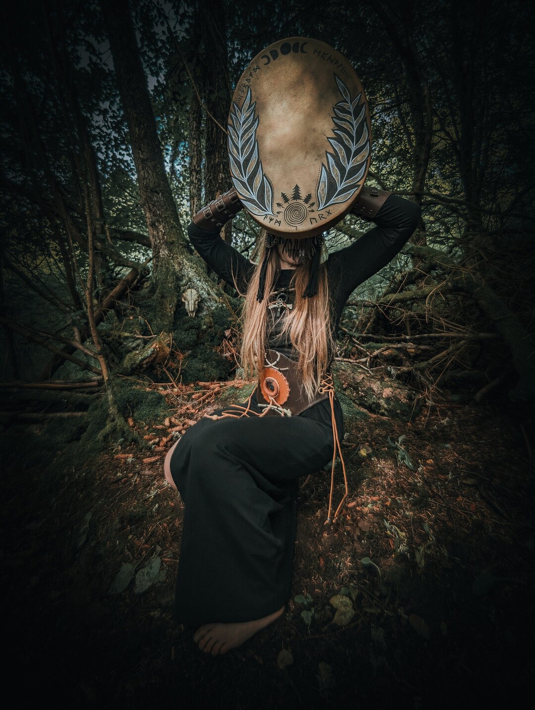 OVAL Shamanic Fox Drum - Etsy