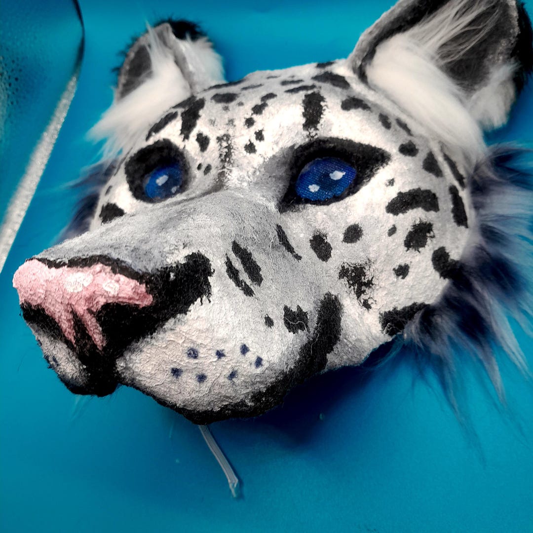 Handmade Snow Leopard Therian Furry Mask Cosplay Faux Fur - Etsy
