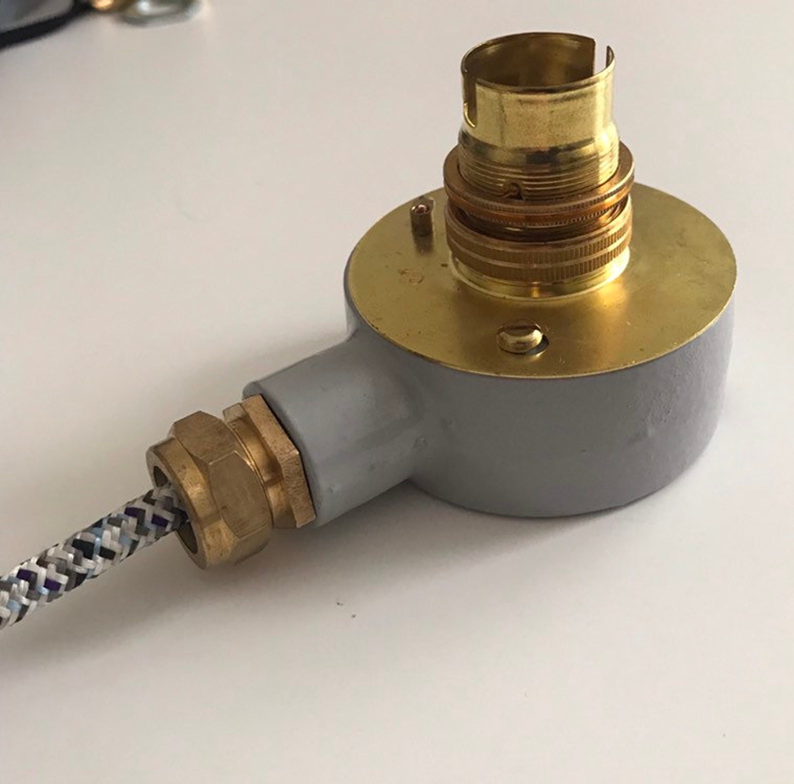 Conduit Steampunk Retro Light Fitting in Powder Coated Silver Gloss and ...