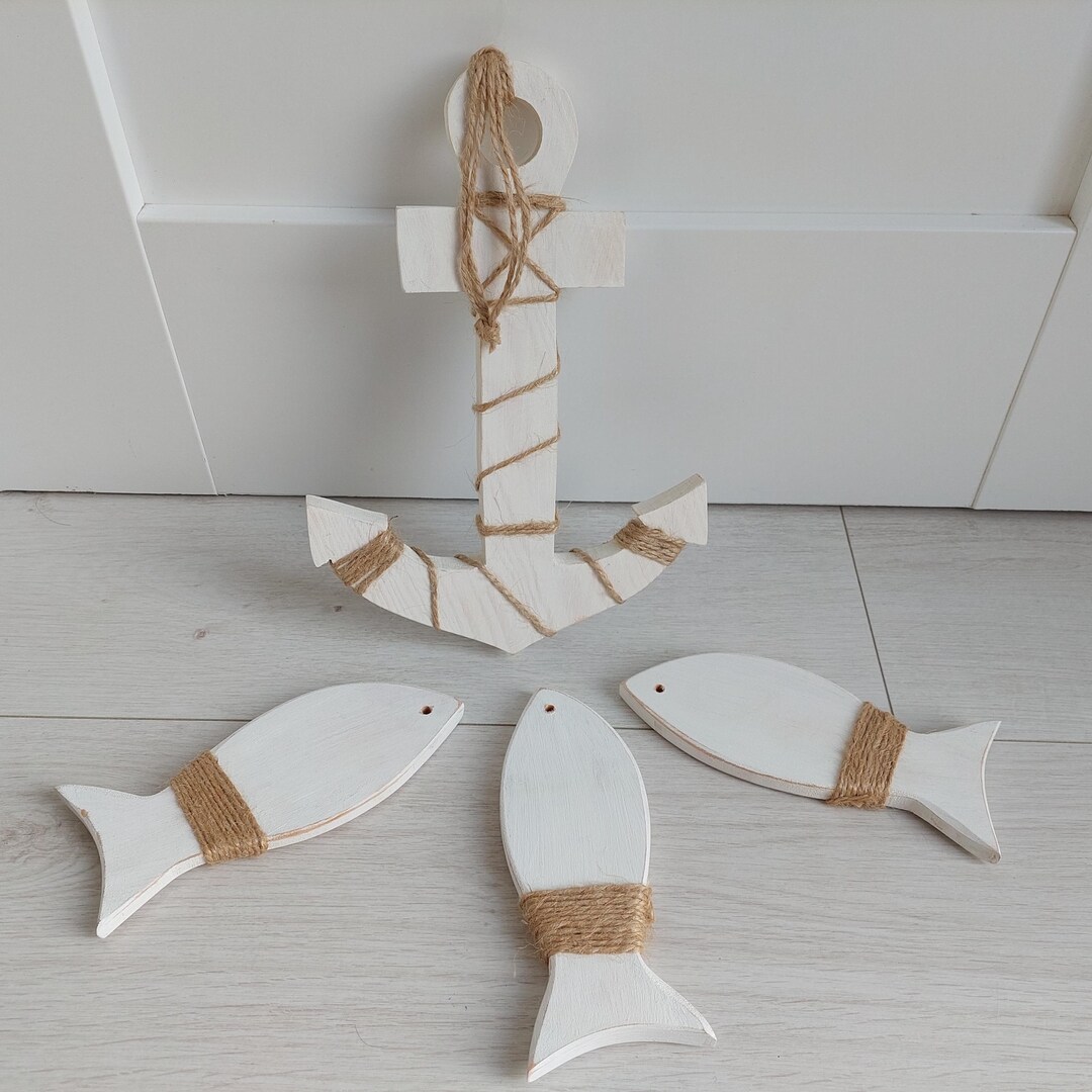 Wooden Anchor Fish Posing Decor Toy Newborn Infant Baby Toddler Marine ...