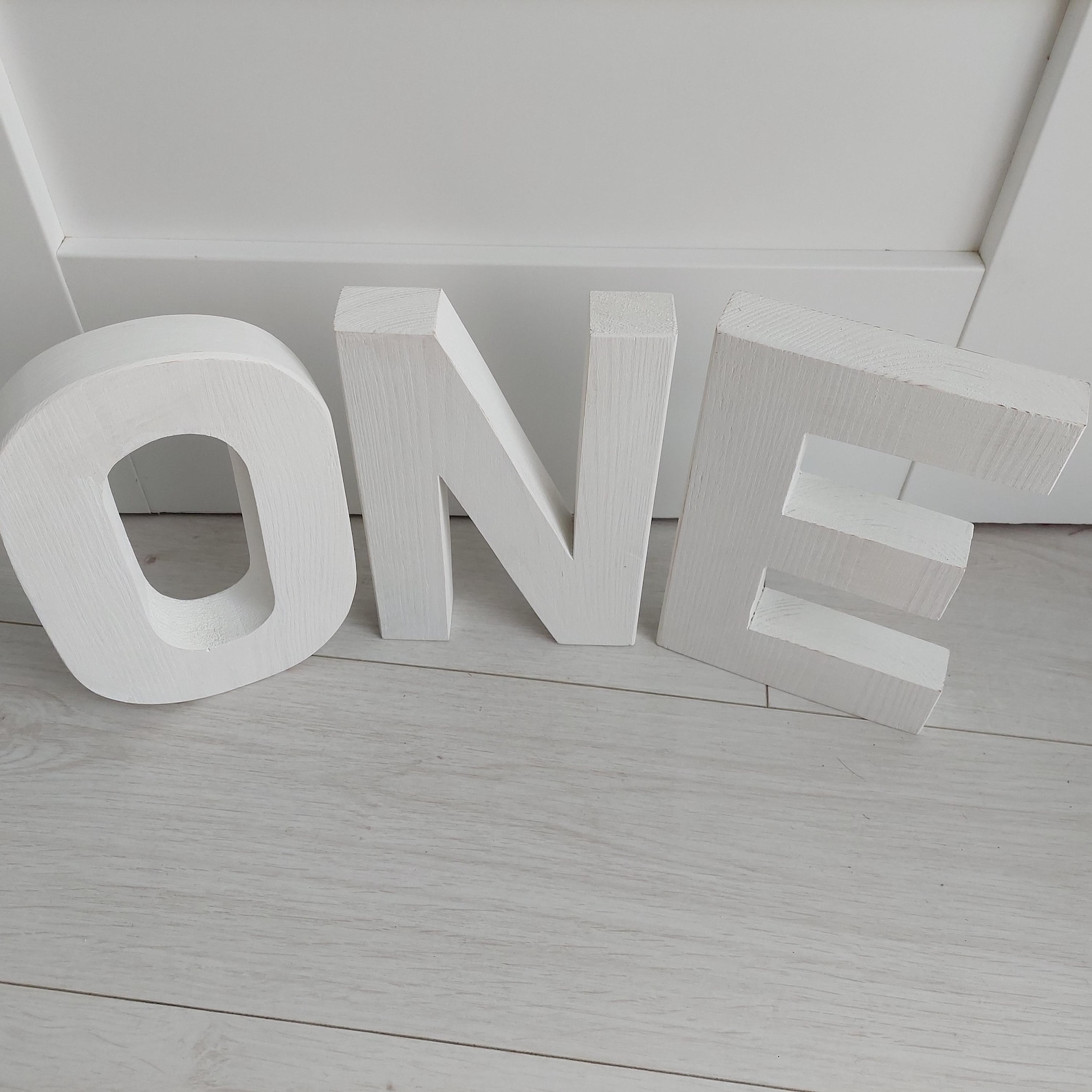 Wooden ONE Letters 1st First Birthday Vintage 3D Sign Infant Baby ...