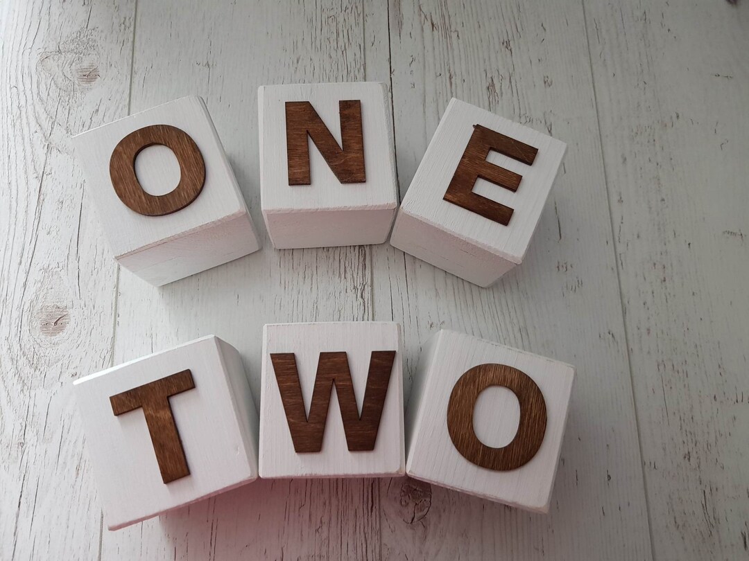 Wooden ONE TWO Blocks Vintage Cubes Infant Baby Toddler Child - Etsy