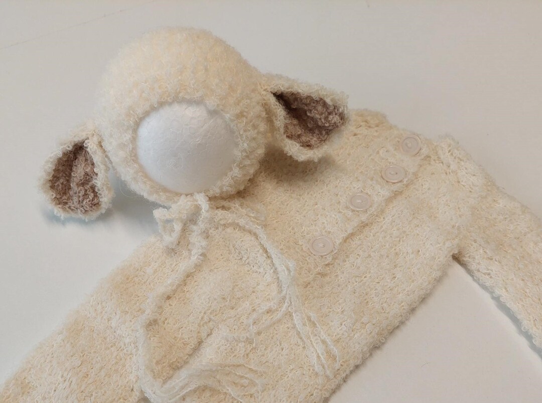 Newborn Lamb Sheep Costume Easter Outfit Alpaca Knit Crochet Suit ...