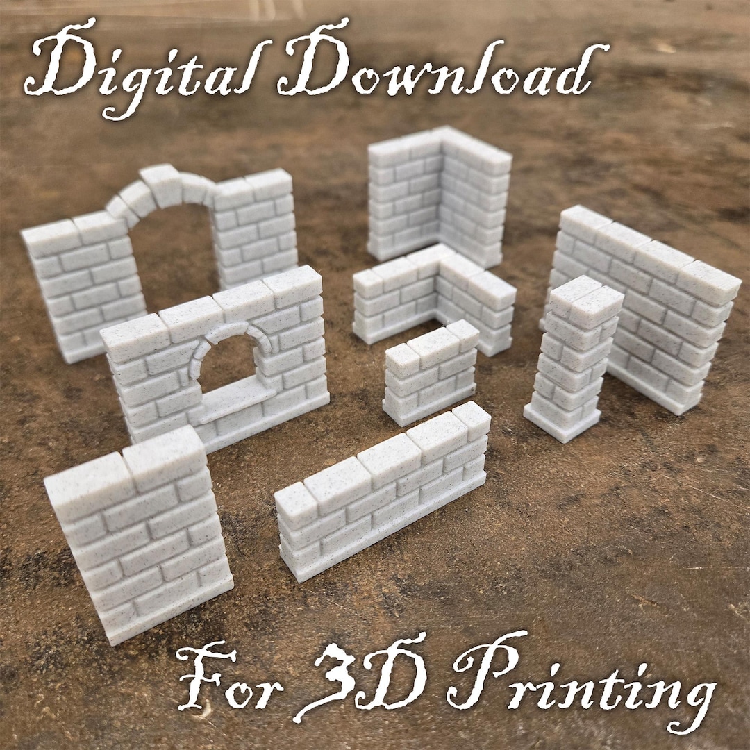 Dungeon Walls STL Files for 3D Printing - Tabletop Roleplaying Game ...