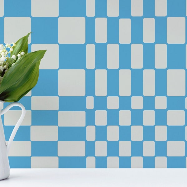 Blue Funky Removable Wallpaper - Etsy