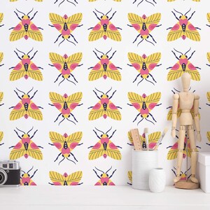 Bug Peel and Stick Wallpaper / Insect Removable Wallpaper / Colorful ...