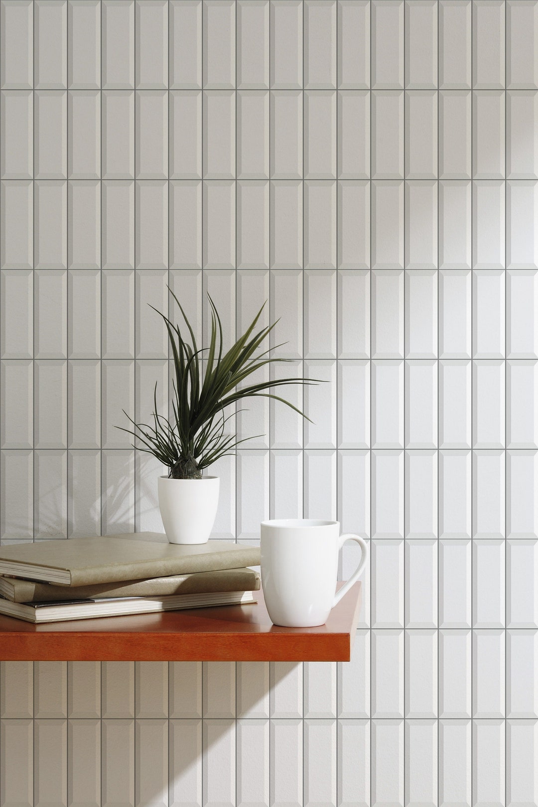 White Kitchen Tile Wallpaper - Peel and Stick Wallpaper or Non Pasted ...