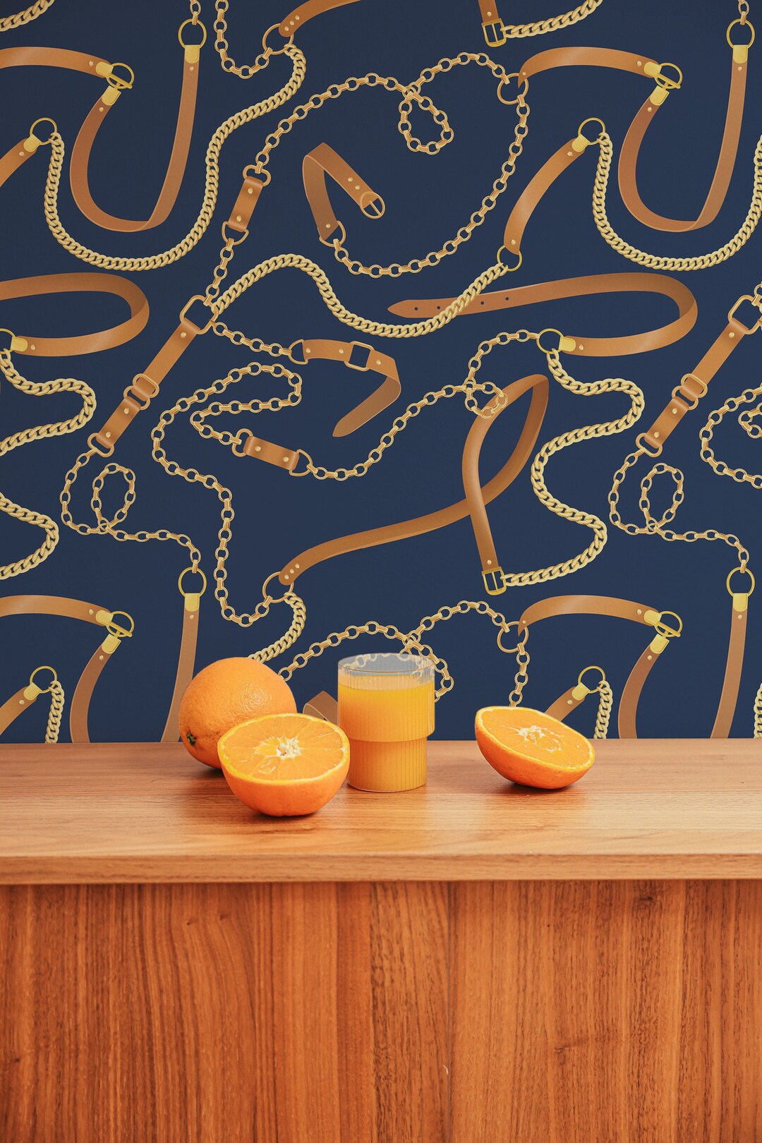Transitional Fashion Chain Wallpaper - Peel and Stick Wallpaper or Non ...