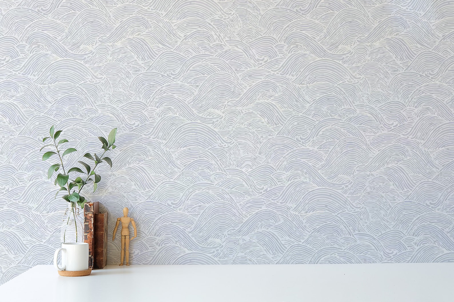 Seamless Waves Peel and Stick Wallpaper / Wave Pattern Self-adhesive or ...