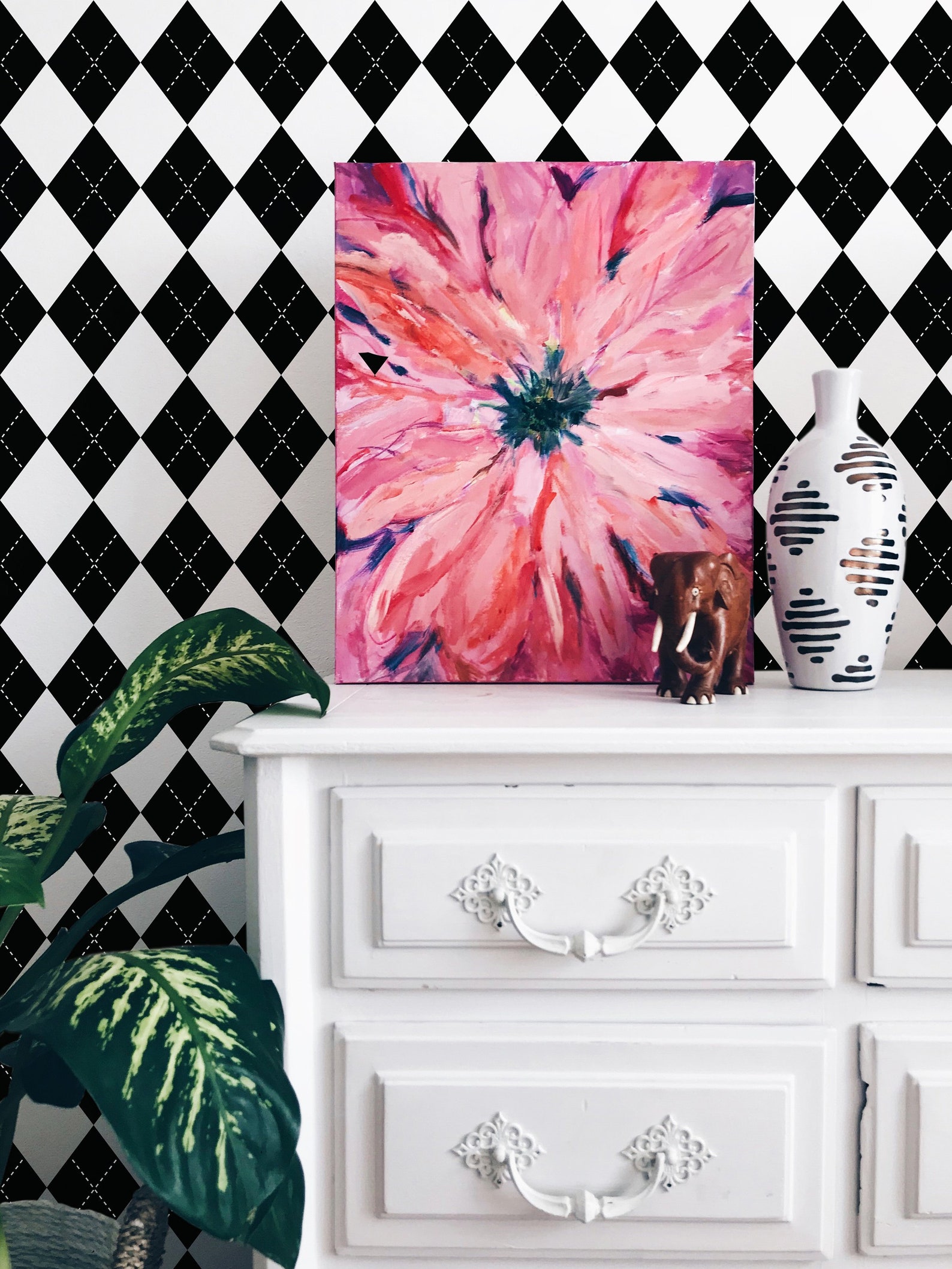 Harlequin Pattern Removable Wallpaper / Geometric Peel and Stick ...