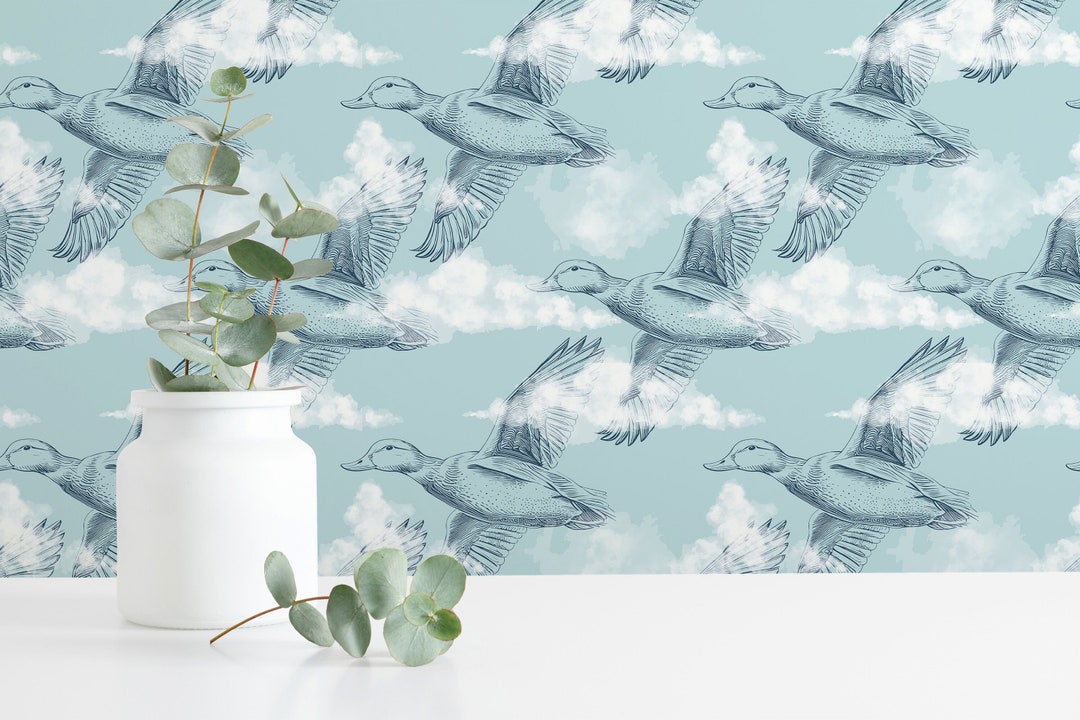 Ducks in the Sky Wallpaper - Peel and Stick Wallpaper or Non Pasted ...