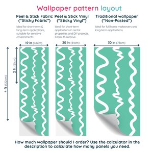 Squiggly Lines Peel and Stick Wallpaper / Squiggly Lines Removable ...