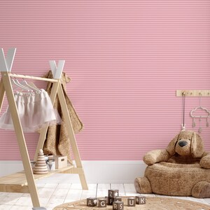 Pink Stripe Peel and Stick Wallpaper / Striped Removable Wallpaper ...