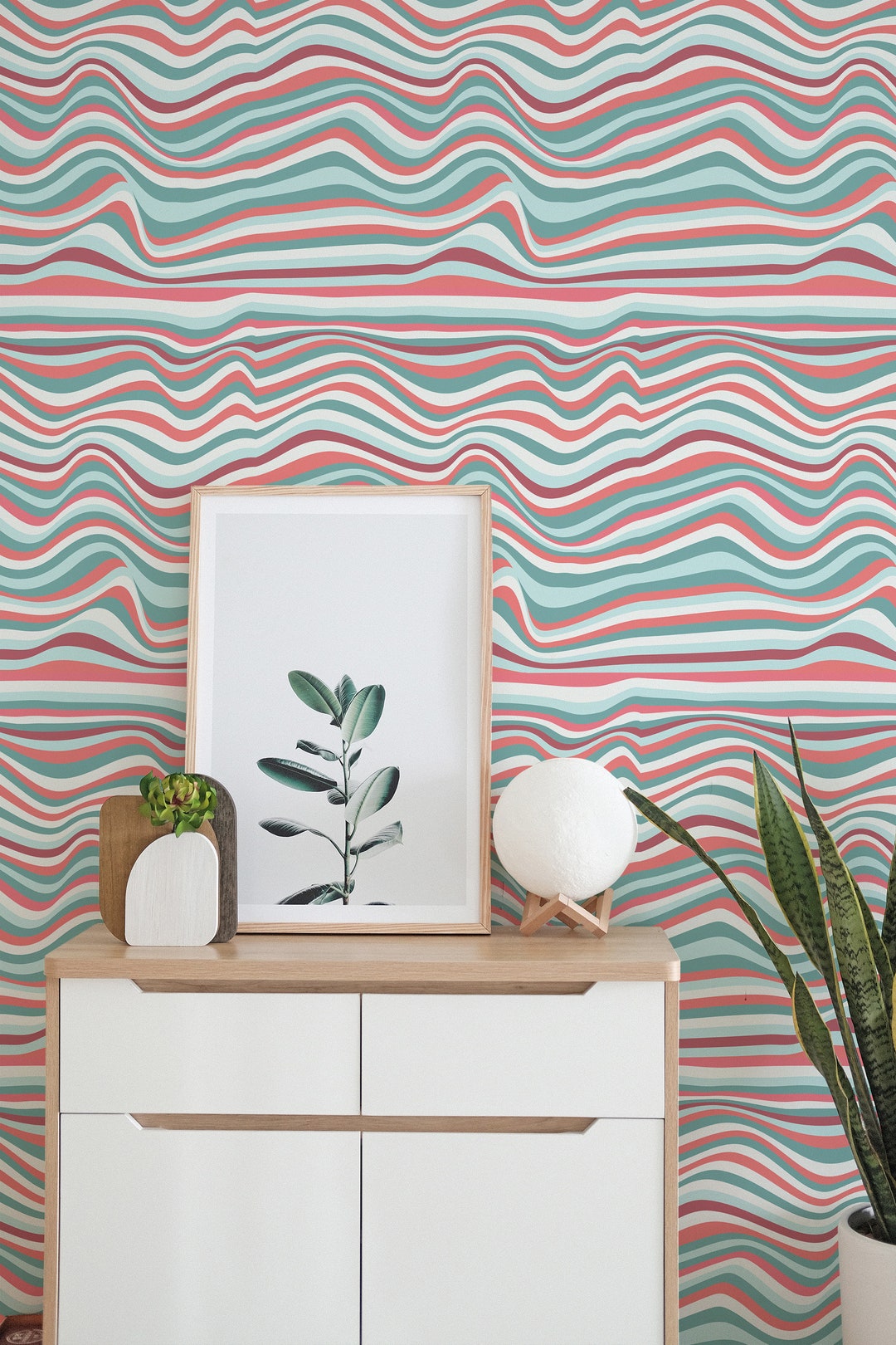 Colorful Illusion Peel and Stick Wallpaper / Abstract Removable ...