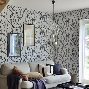Minimalist Line Art Wallpaper - Peel and Stick Wallpaper or Non Pasted ...