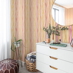 Funky Striped Wallpaper - Peel and Stick Wallpaper or Non Pasted ...