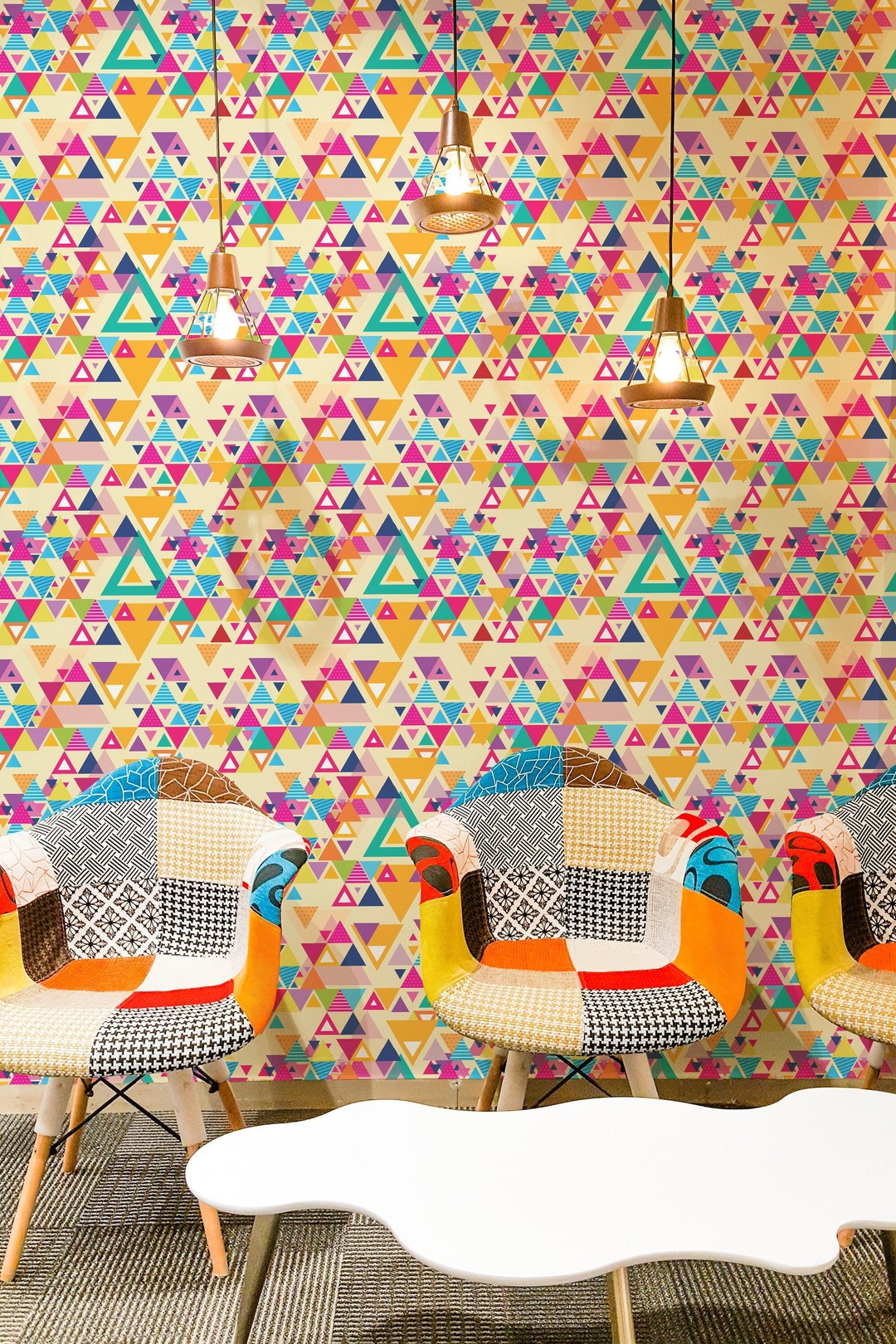 Bold Geometric Wallpaper - Peel and Stick Wallpaper or Non Pasted ...