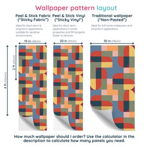 Bold Geometric Wallpaper - Peel and Stick Wallpaper or Non Pasted ...
