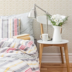 Gold Geometric Peel and Stick Wallpaper / Geometric Removable Wallpaper ...