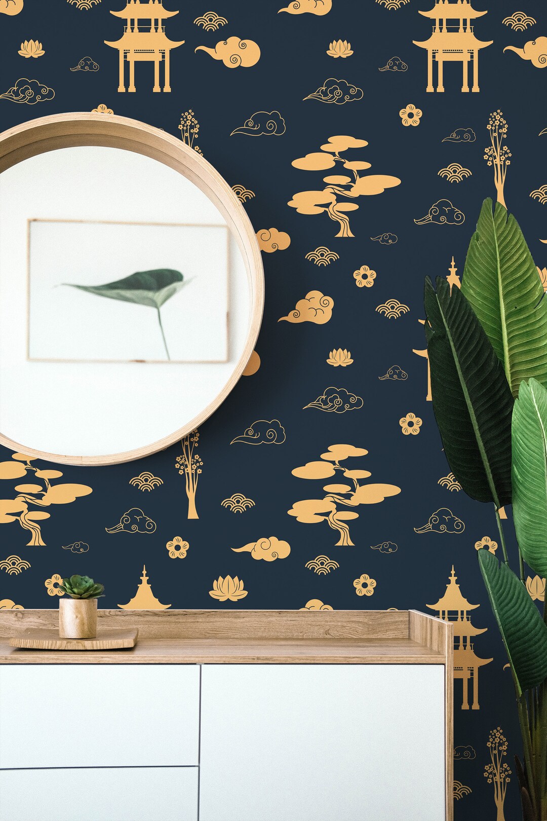 Navy Blue Peel and Stick Wallpaper / China Removable Wallpaper / Navy ...