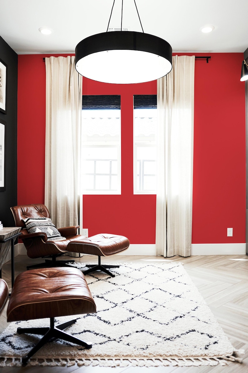 Red Solid Color Wallpaper | Red Peel and Stick Removable Fabric or ...