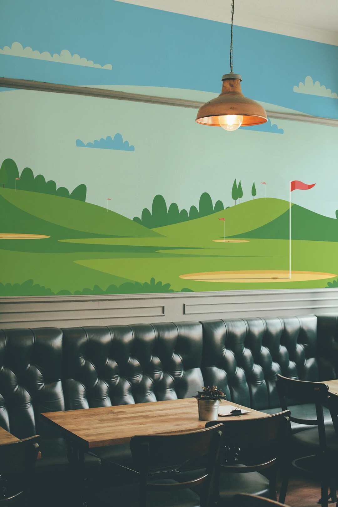 Golf Course Peel and Stick Wallpaper / Sports Scenic Wall Mural / Golf ...