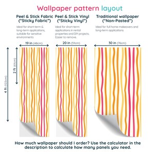 Funky Striped Wallpaper - Peel and Stick Wallpaper or Non Pasted ...