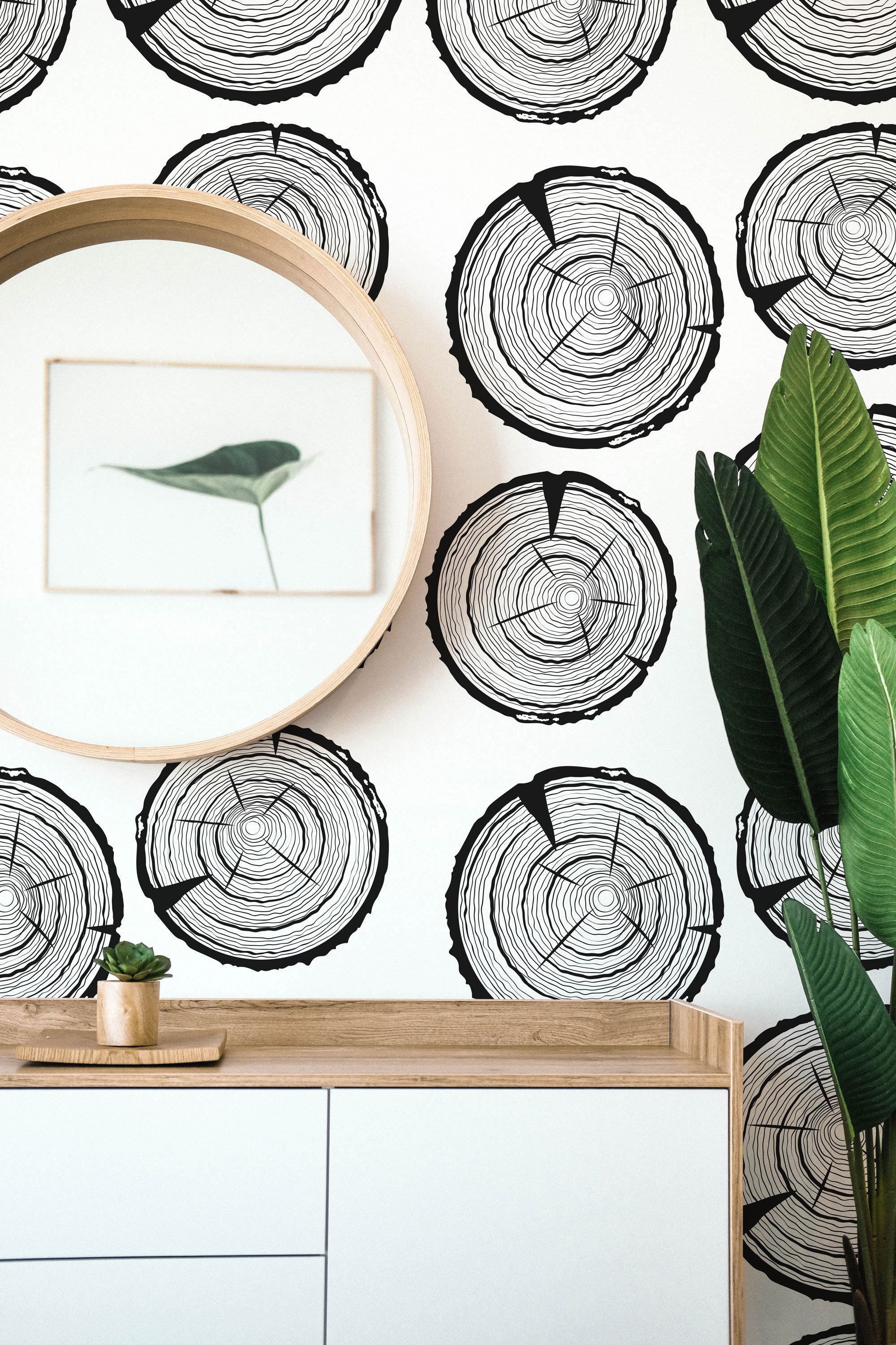 Tree trunk peel and stick wallpaper / tree stick and peel | Etsy