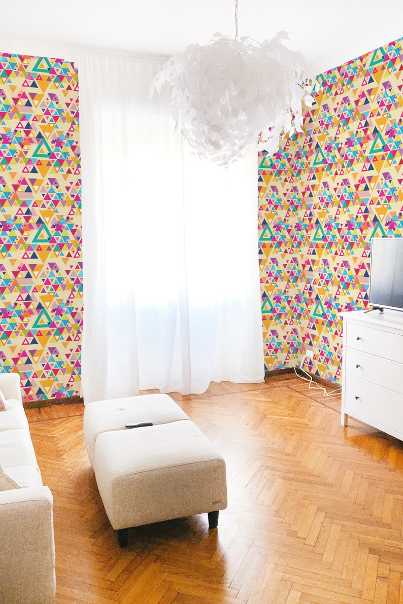 Bold Geometric Wallpaper - Peel and Stick Wallpaper or Non Pasted ...
