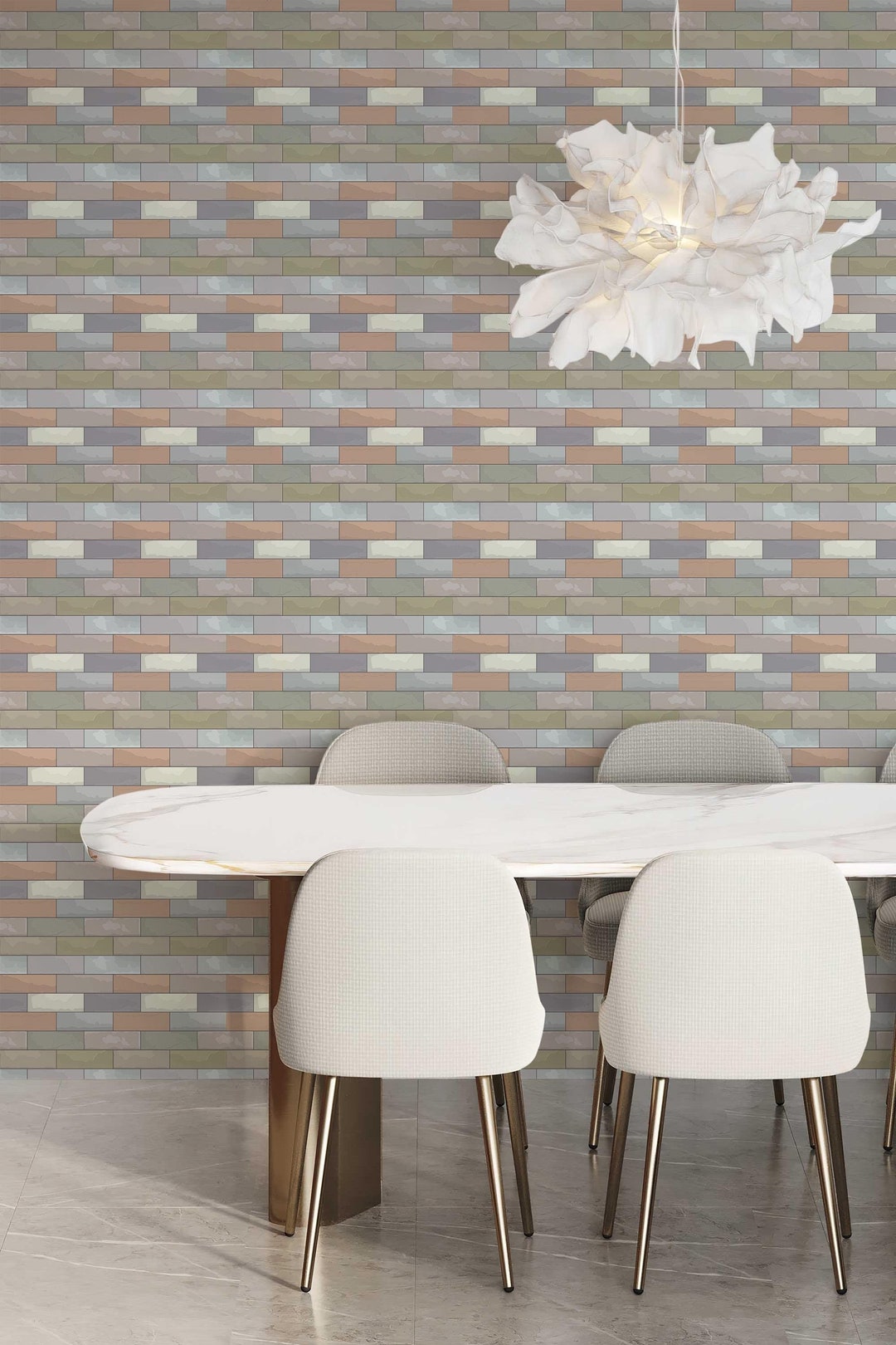 Modern Brick Look Wallpaper - Peel and Stick Wallpaper or Non Pasted ...