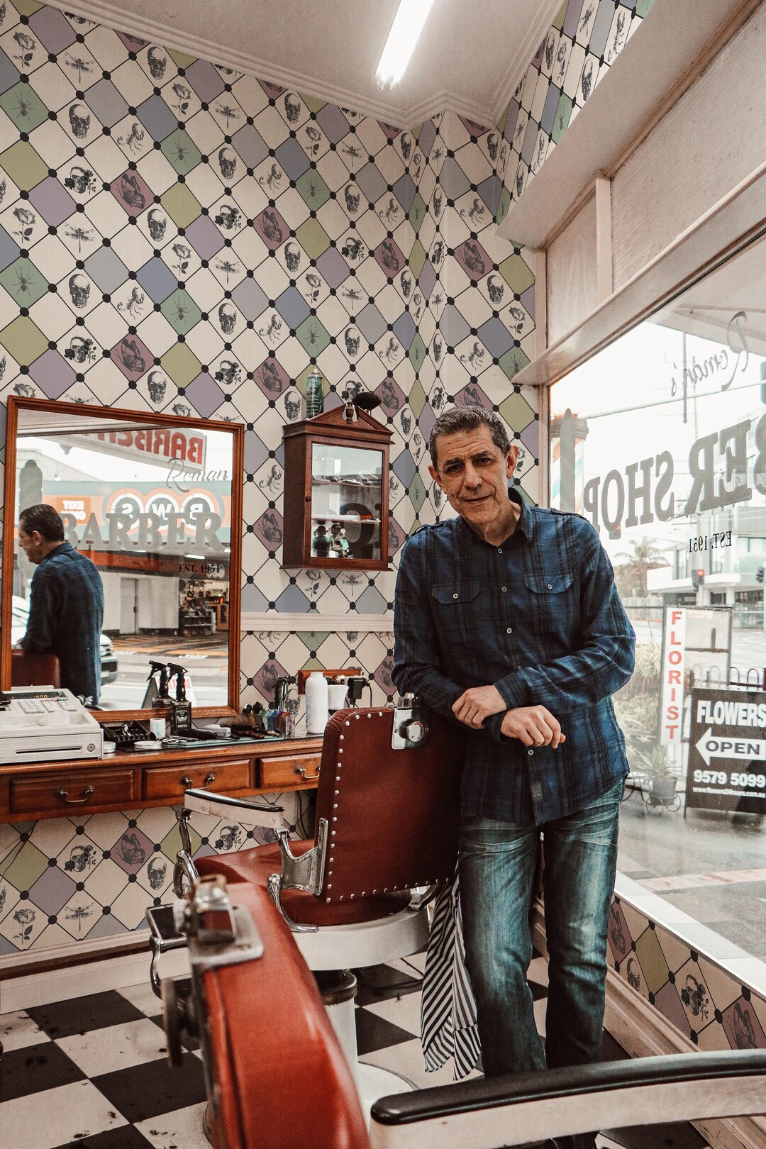 Vintage Gothic Tile Wallpaper | Pastel Skull and Insects Pattern Peel ...