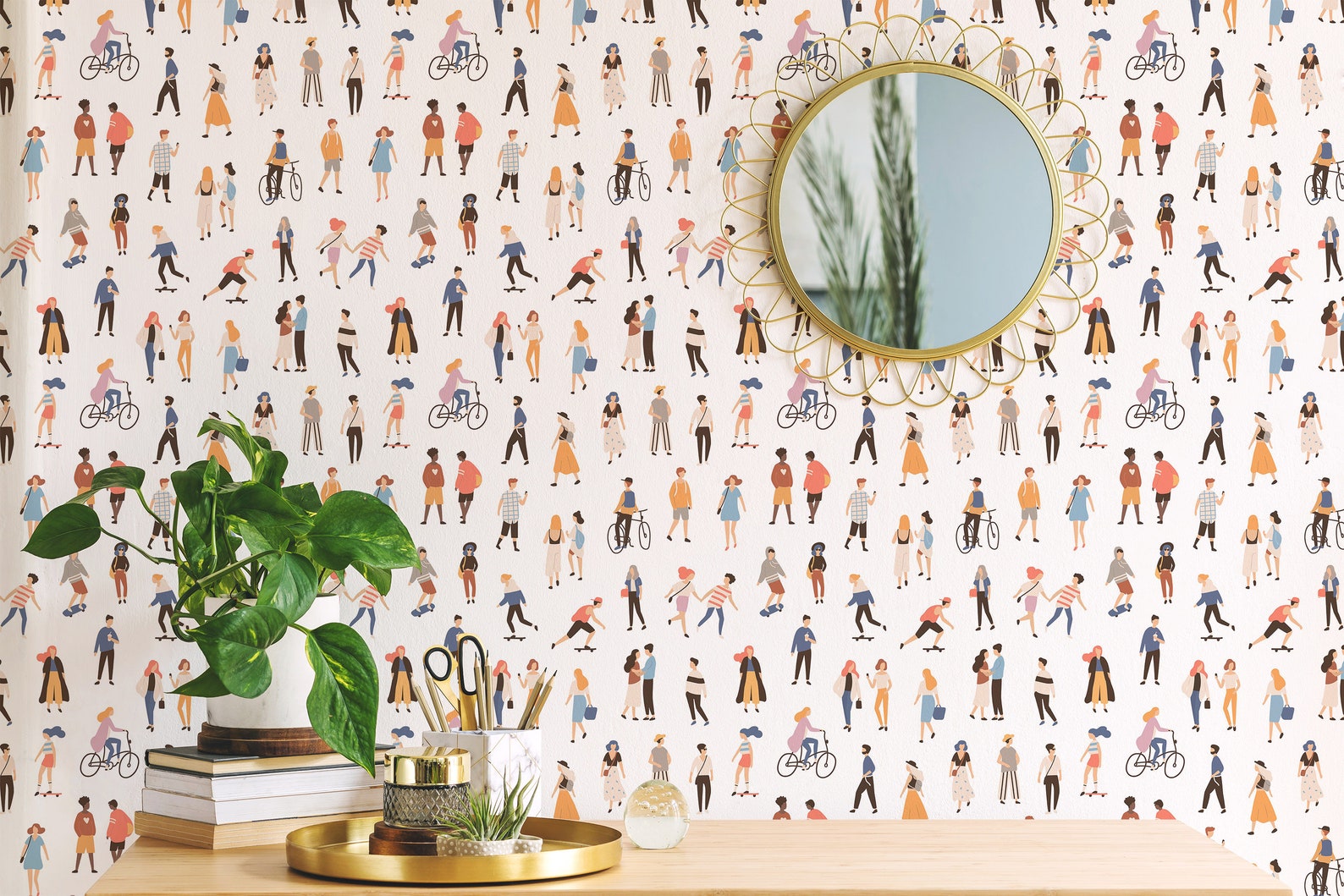 People in the City Removable Wallpaper / Fun Peel and Stick Wallpaper ...