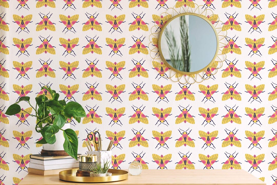 Bug Peel and Stick Wallpaper / Insect Removable Wallpaper / Colorful ...