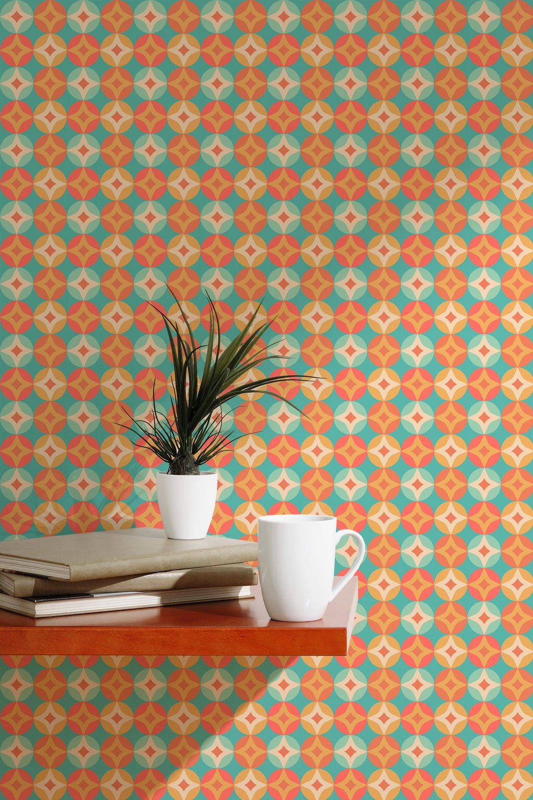 Retro Stars Wallpaper | Midcentury Peel and Stick Removable Fabric or ...