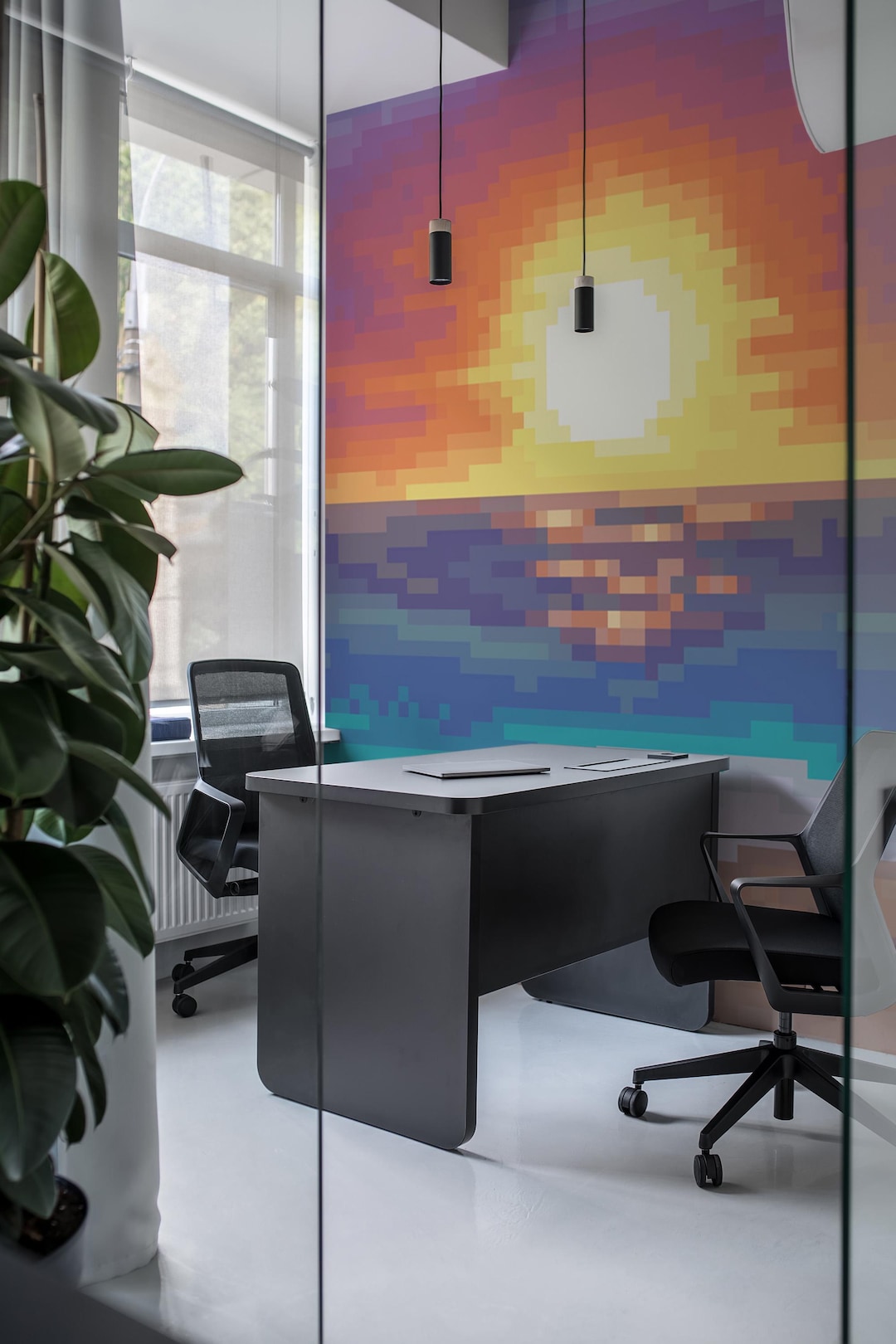 Pixel Sunset Wallpaper / Pixelated Beach Wall Mural / Retro 8 Bit ...