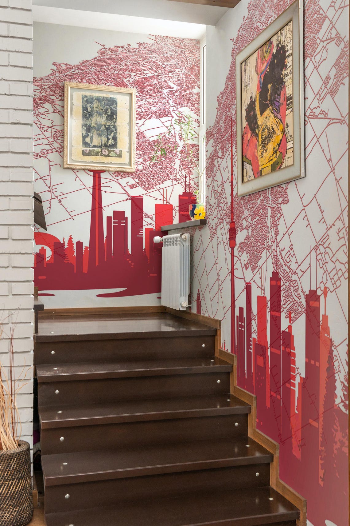 Ottawa Skyline Wallpaper Mural: Layered Canada City Map Line Art (peel ...