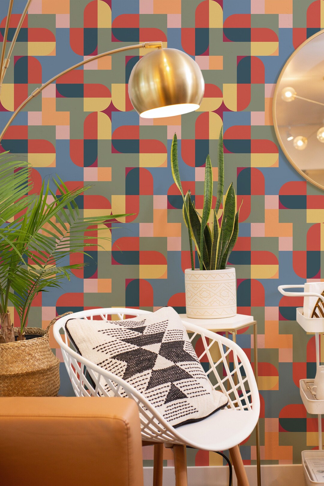 Bold Geometric Wallpaper - Peel and Stick Wallpaper or Non Pasted ...