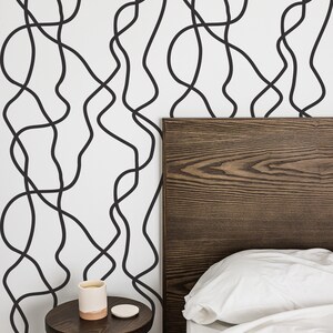 Minimalist Line Art Wallpaper - Peel and Stick Wallpaper or Non Pasted ...