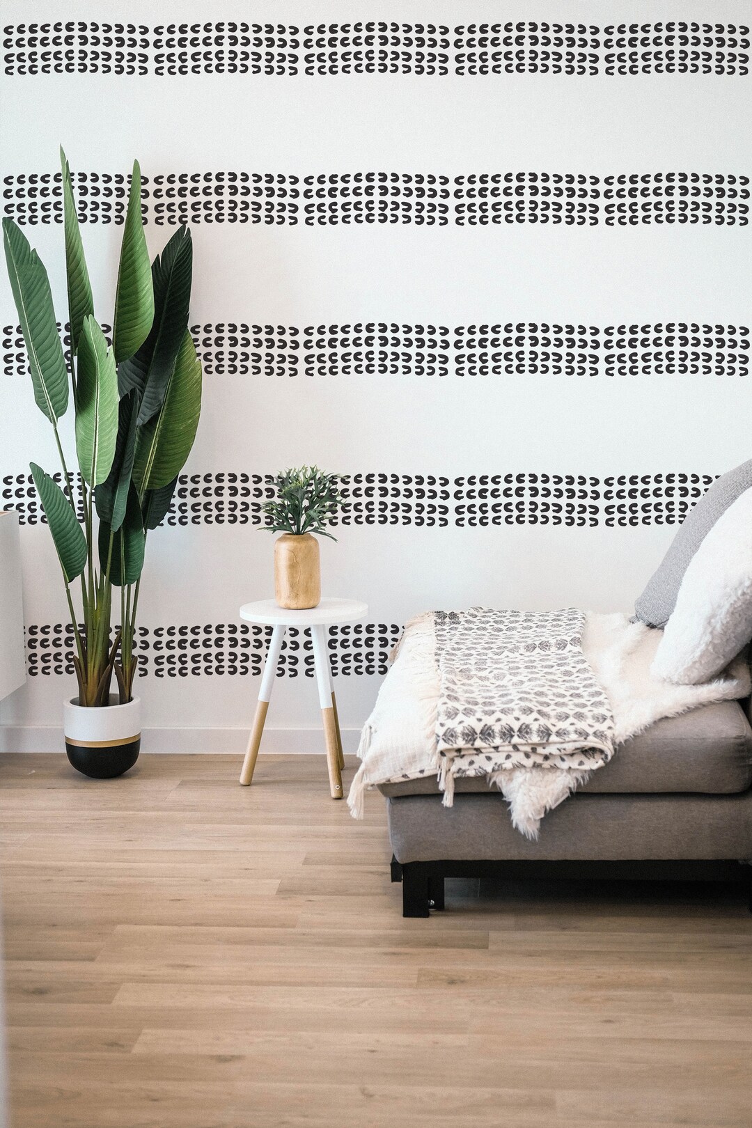 Small Print Peel and Stick Wallpaper / Stripe Removable Wallpaper ...