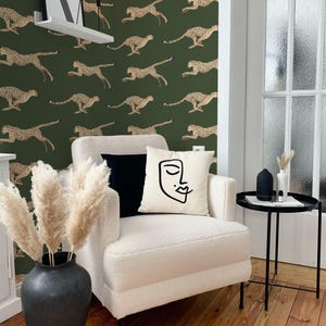 Dark Green Cheetah Wallpaper | Green Animal Peel and Stick Wallpaper ...