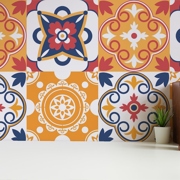 Blue Tile Wallpaper Peel and Stick, Kitchen Wallpaper, Bathroom ...