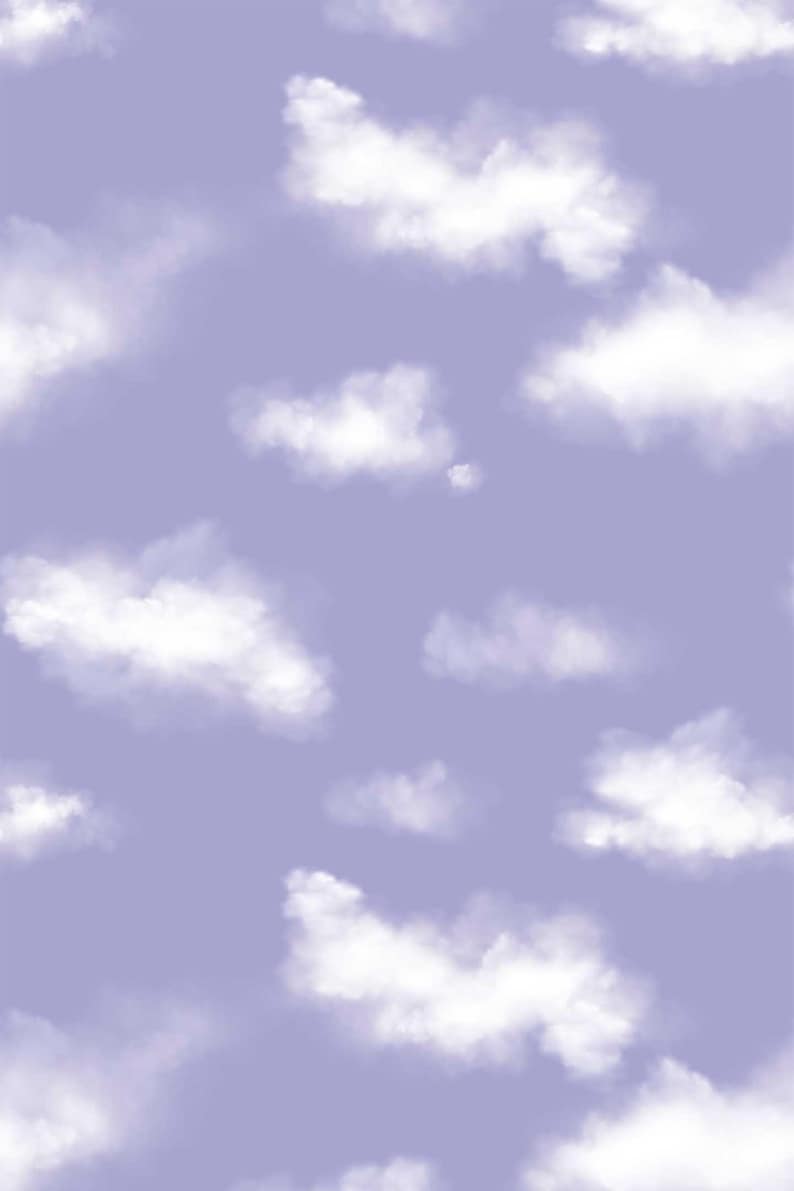 Purple Sky Wallpaper | Clouds Peel and Stick Removable Fabric or Vinyl ...