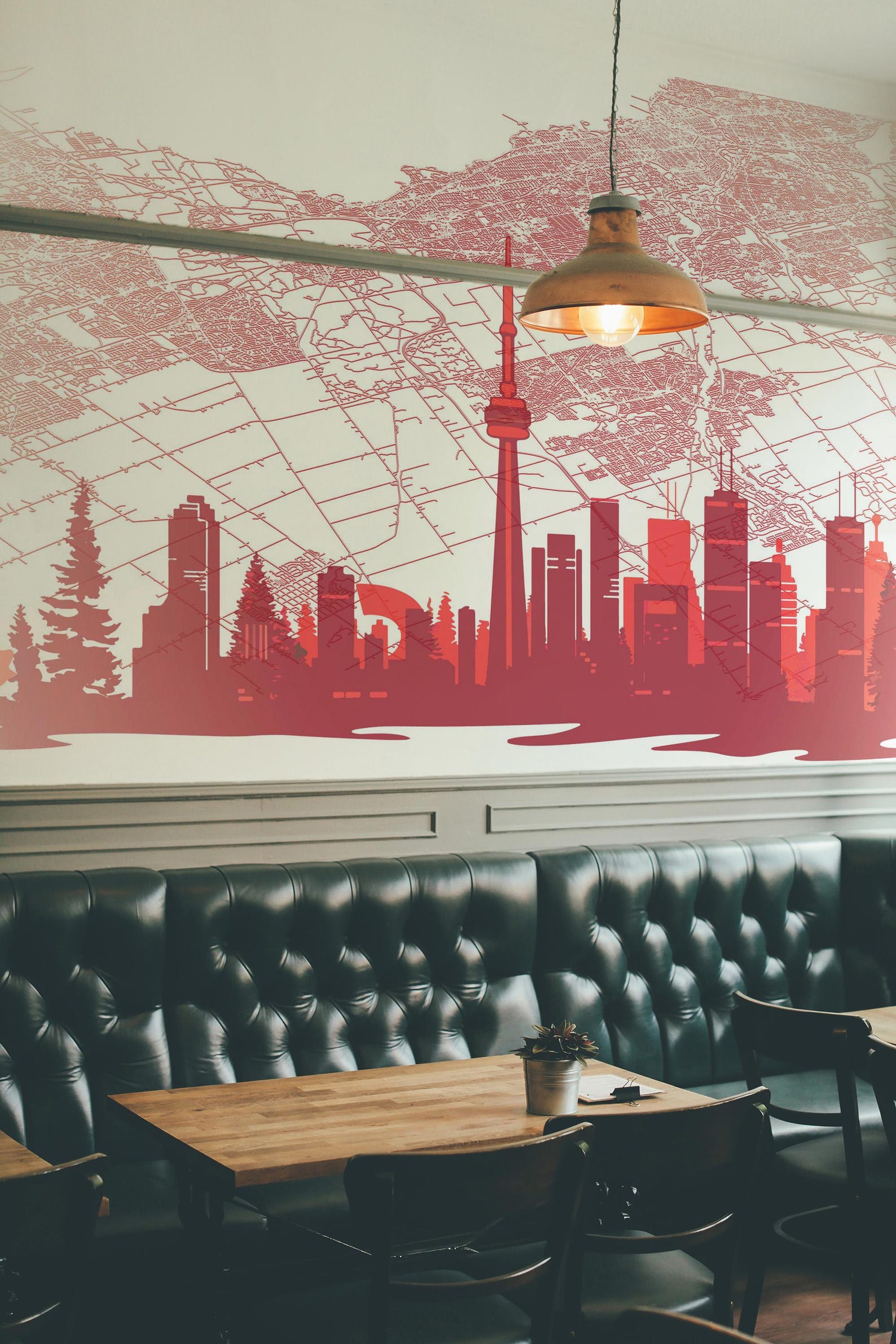 Ottawa Skyline Wallpaper Mural: Layered Canada City Map Line Art (peel ...