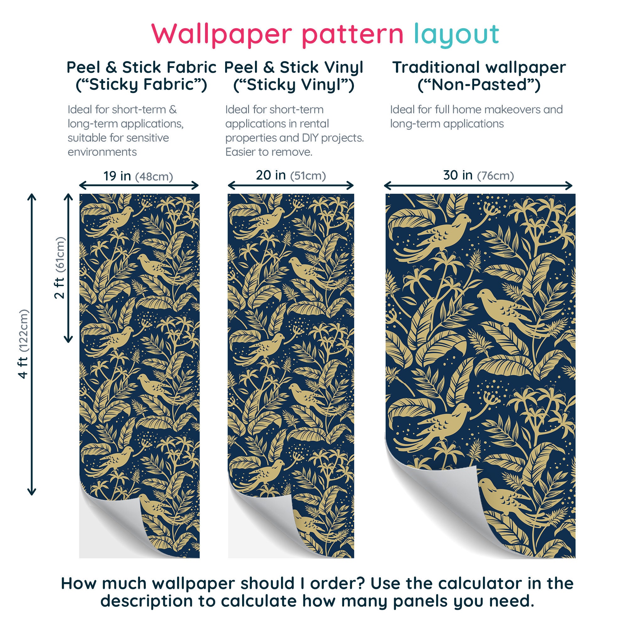 Navy Blue Bird Peel and Stick Wallpaper / Night Removable - Etsy